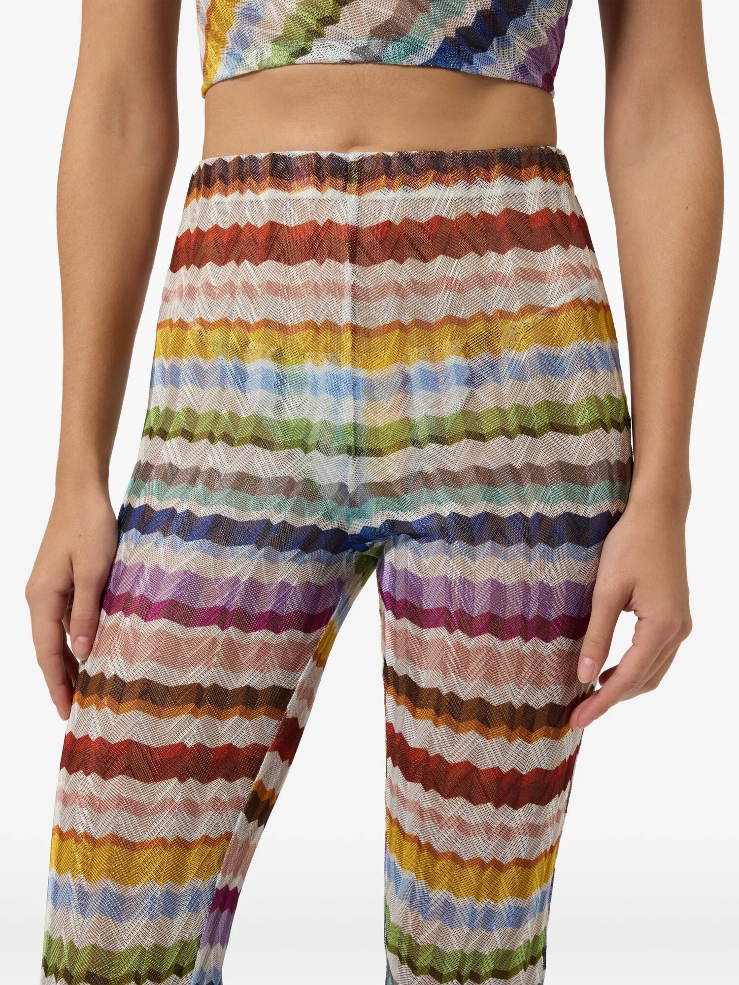 Брюки Missoni Zigzag-knit trousers, размер 42, светло-желтый — фото 1
