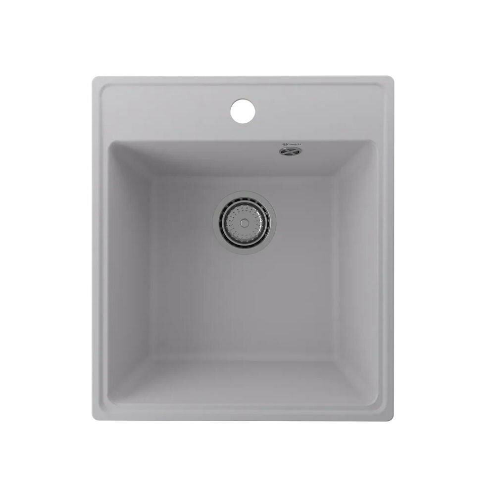 Мойка для кухни Ulgran Quartz 42,5х48,5 Forte 425-04 платина, 1 чаша, кварцевый композит