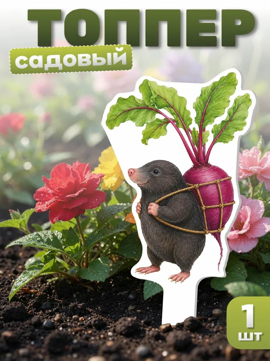 Садовые фигурки для дачи Крот со свеклой