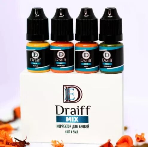 Минисет DRAIFF MIX Корректоры для бровей, 4 шт. по 6 мл