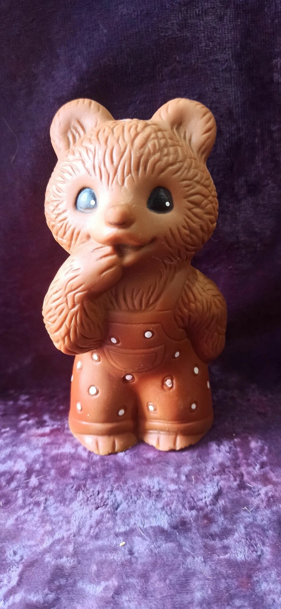 Винтажная резиновая игрушка мишка, медведь, 16 см