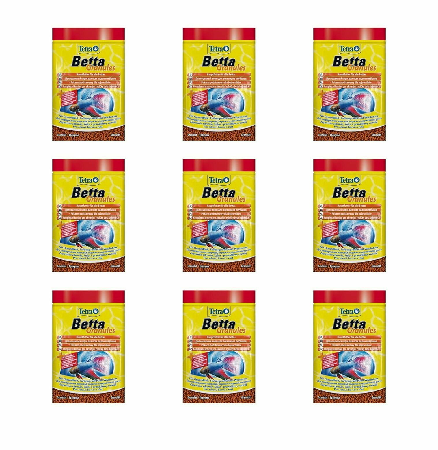 Tetra Betta Корм для петушков и лабиринтовых рыб в гранулах, 5 гр, 9 уп