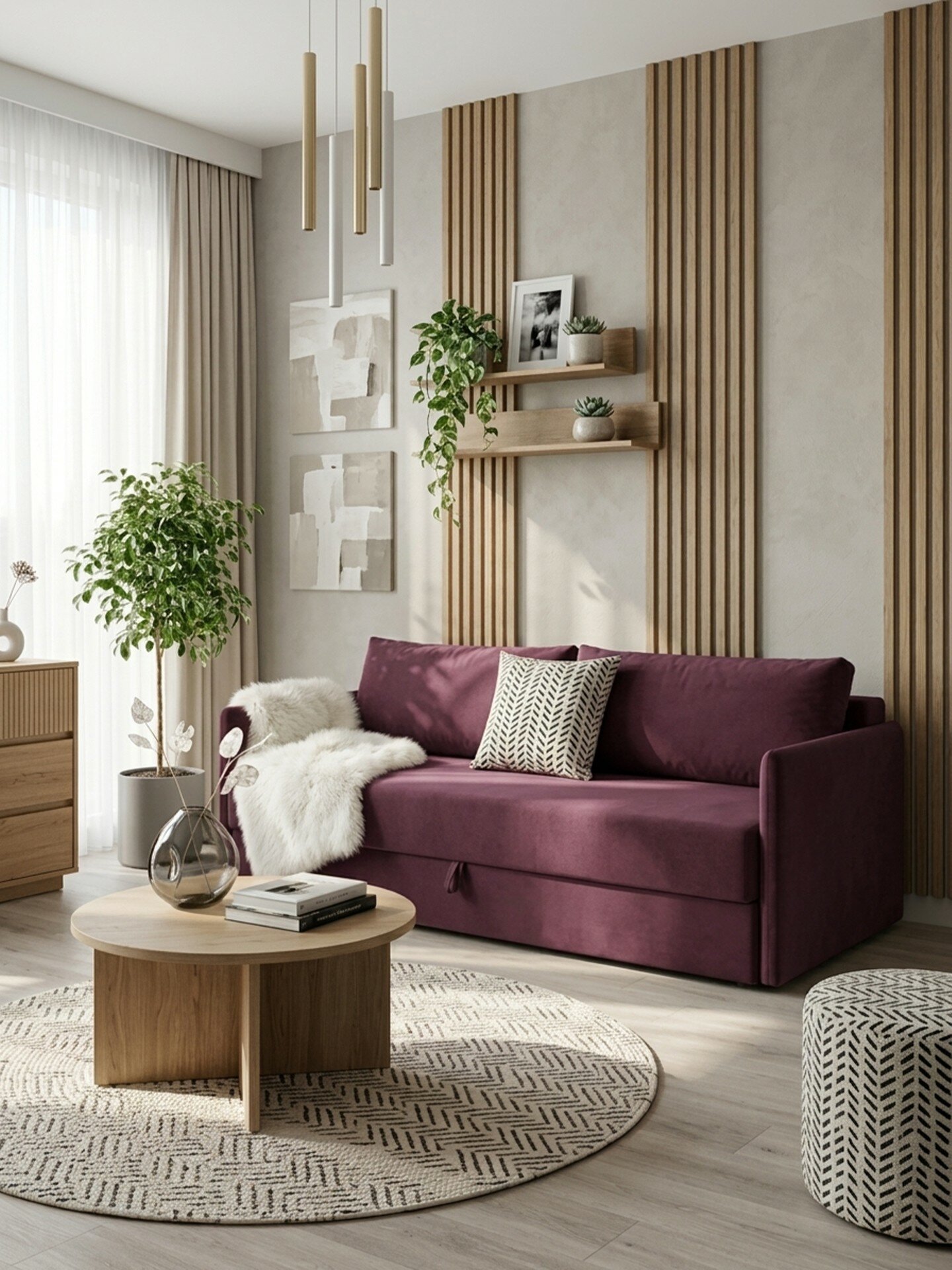 Диван Коя Лайт Velutto 15 NOW 208x94x80 см, бордовый Велютто, еврокнижка Фиеста