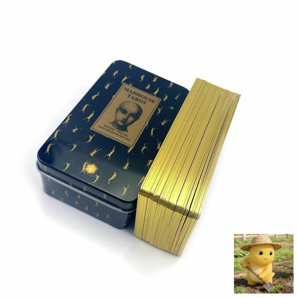 Карты Таро уэйта сумасшедшего дома с железной коробкой / Madhouse tarot 10*6см.