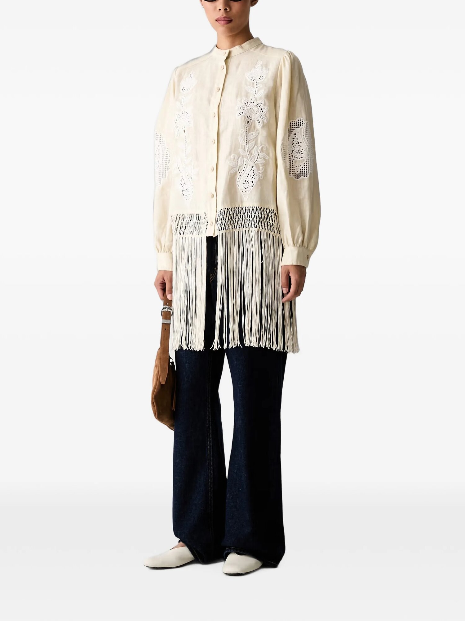 Рубашка Fringed broderie-anglaise shirt