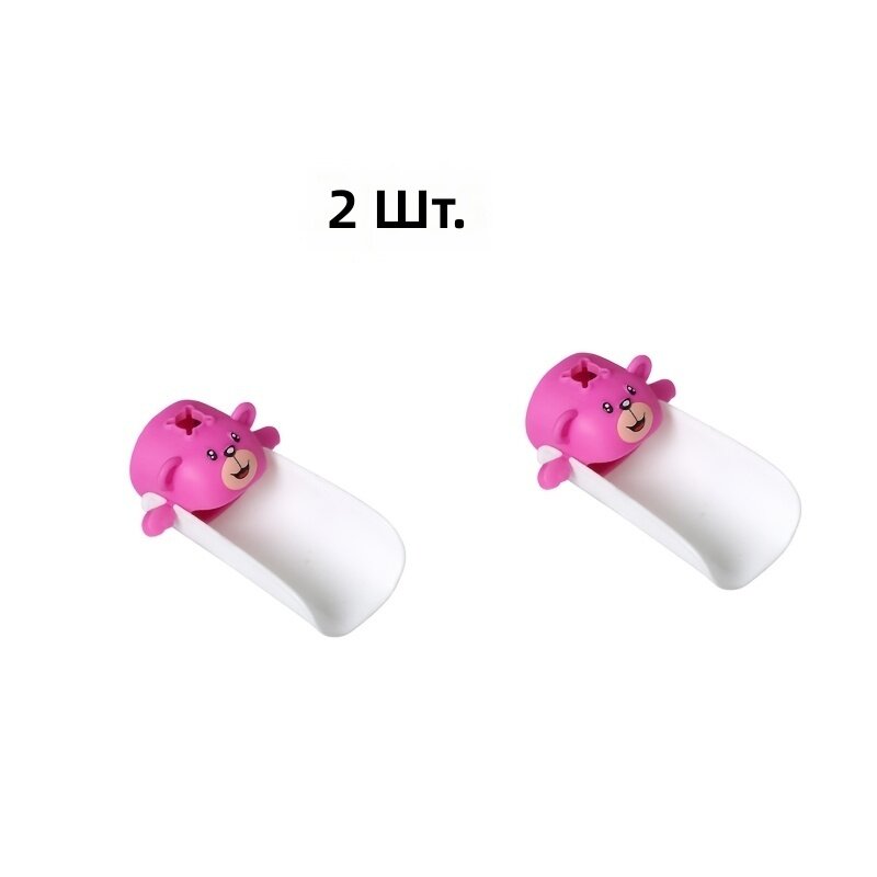 Насадка на кран в виде медведя, розовая, 2 шт.