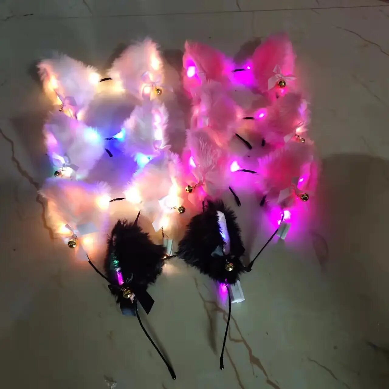 XR Partyday LED светящиеся аниме повязки на голову с ушками кошки/лисы 10 шт. mix colors