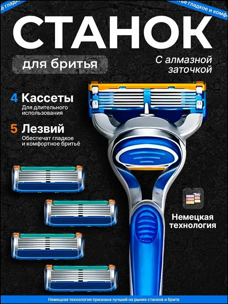 Популярный мужской станок с четырьмя сменными кассетами