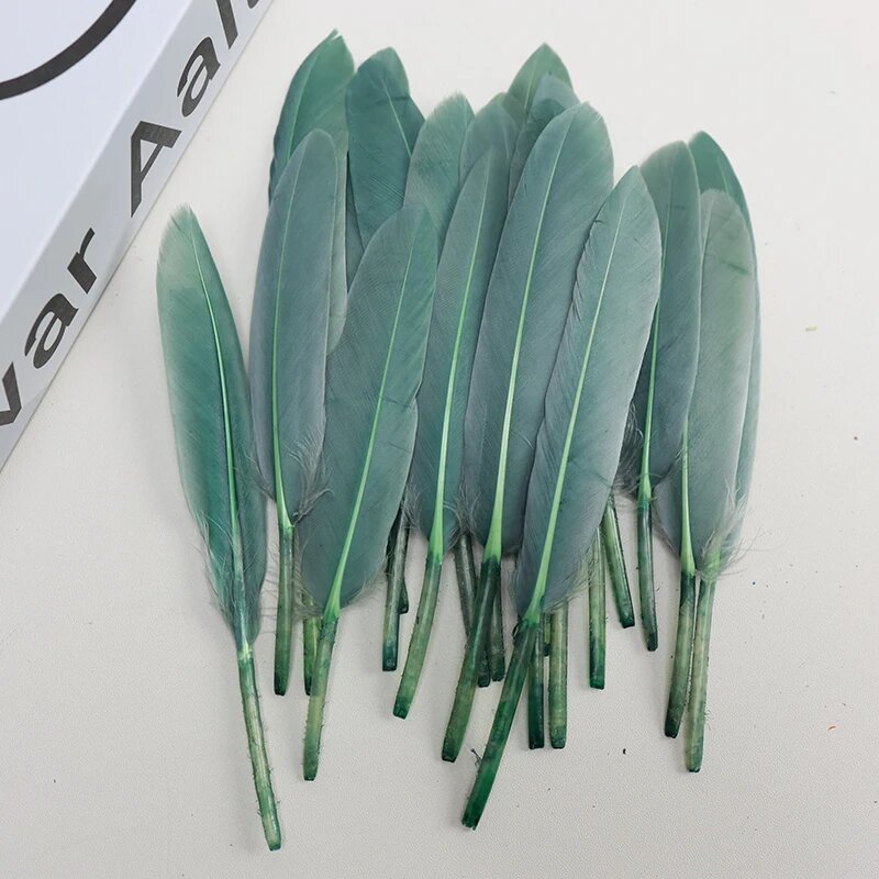 Изумрудные гусиные перья, 50 шт, No.39 Grayish green