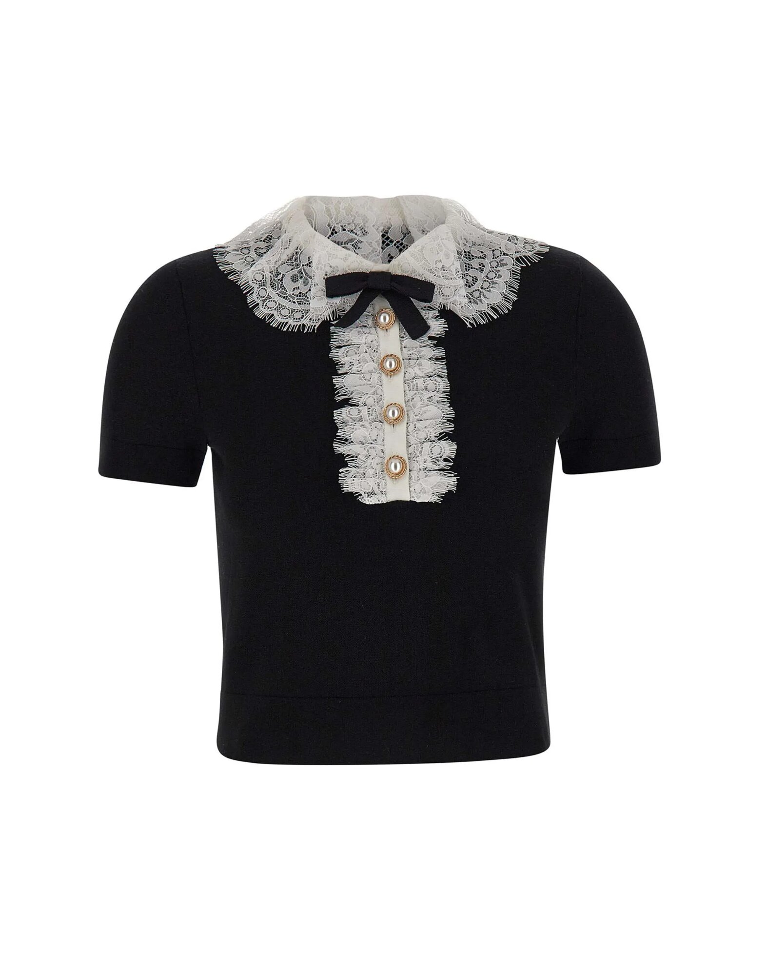 Топ Lace-collar wool top