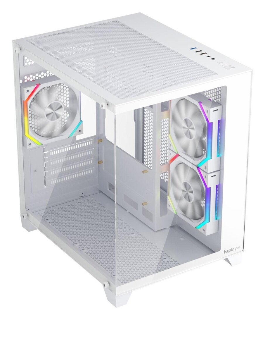 Корпус для ПК 1STPLAYER BV5 без БП mATX Белый (BV5-WH-2FH7R-W-1FH7-W)