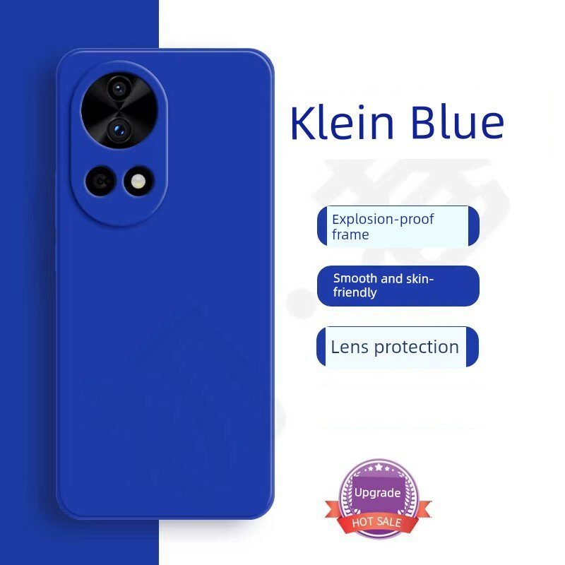 Твердый чехол для Huawei nova 12 Active, жидкий силикон, синий Клейна, защита от падения 50x, гарантия 1 год