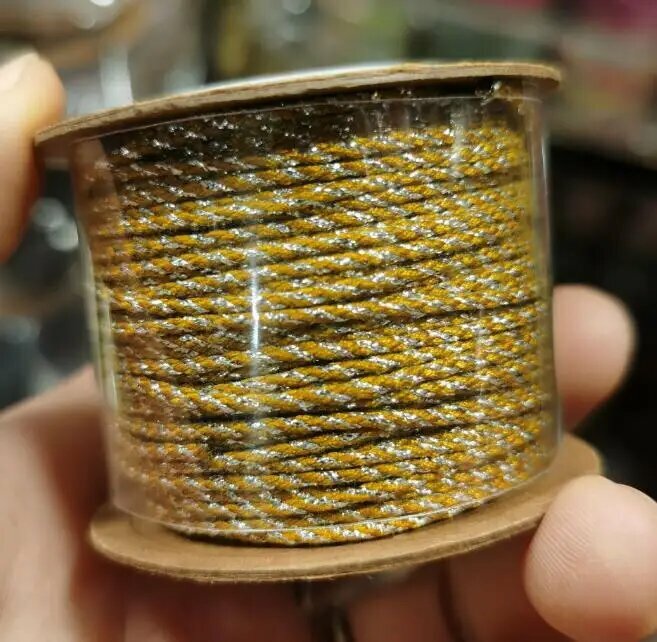 Золотая нить для макраме 1,8м/20м Earth Yellow Silver
