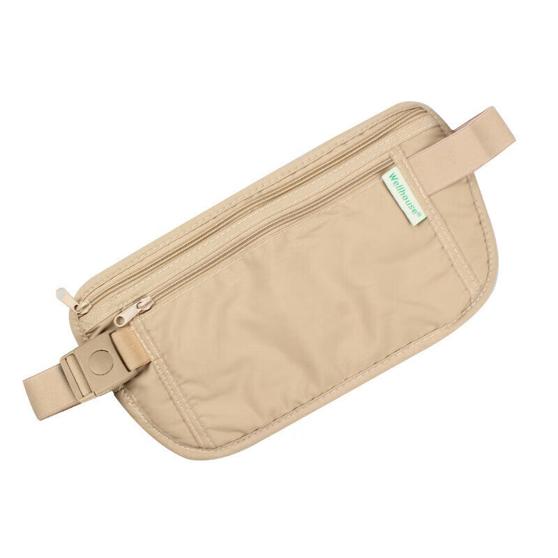 Поясная сумка WELLHOUSE, Close-Fitting Waist Bag Portable Anti-Theft Document Holder, для путешествий, антивор, унисекс