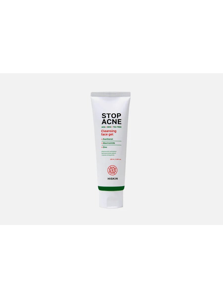HISKIN AHA + BHA + TEA TREE STOP ACNE Гель для умыван 120мл