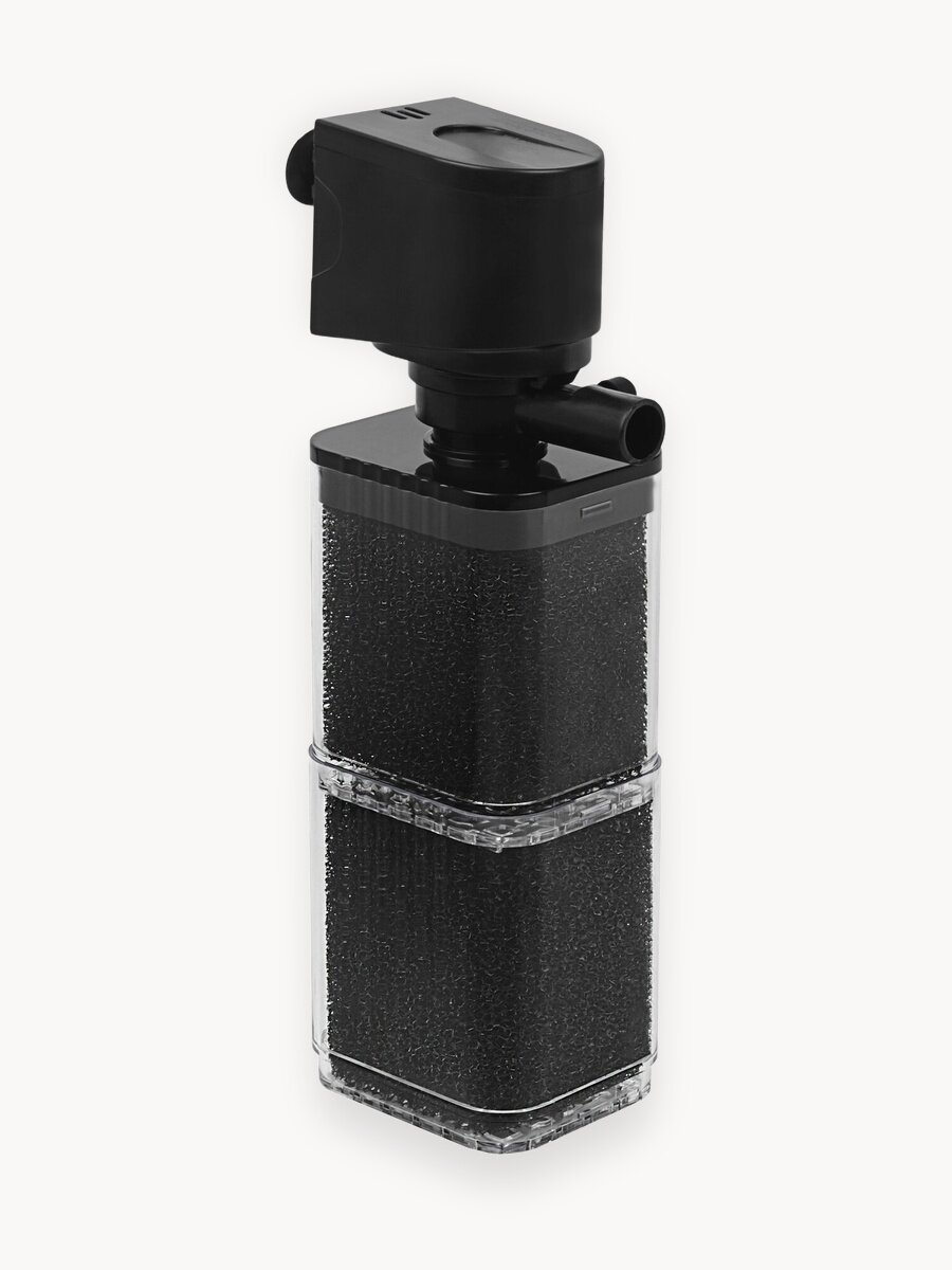 Фильтр для аквариума до 130 литров, с аэрацией, Silver Berg Bio World 1000, внутренний, двухсекционный фильтр