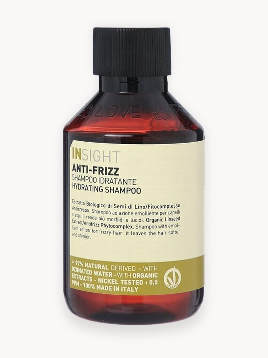 Шампунь для дисциплины непослушных и вьющихся волос Insight Professional ANTI-FRIZZ с экстрактом семян льна, 100 мл
