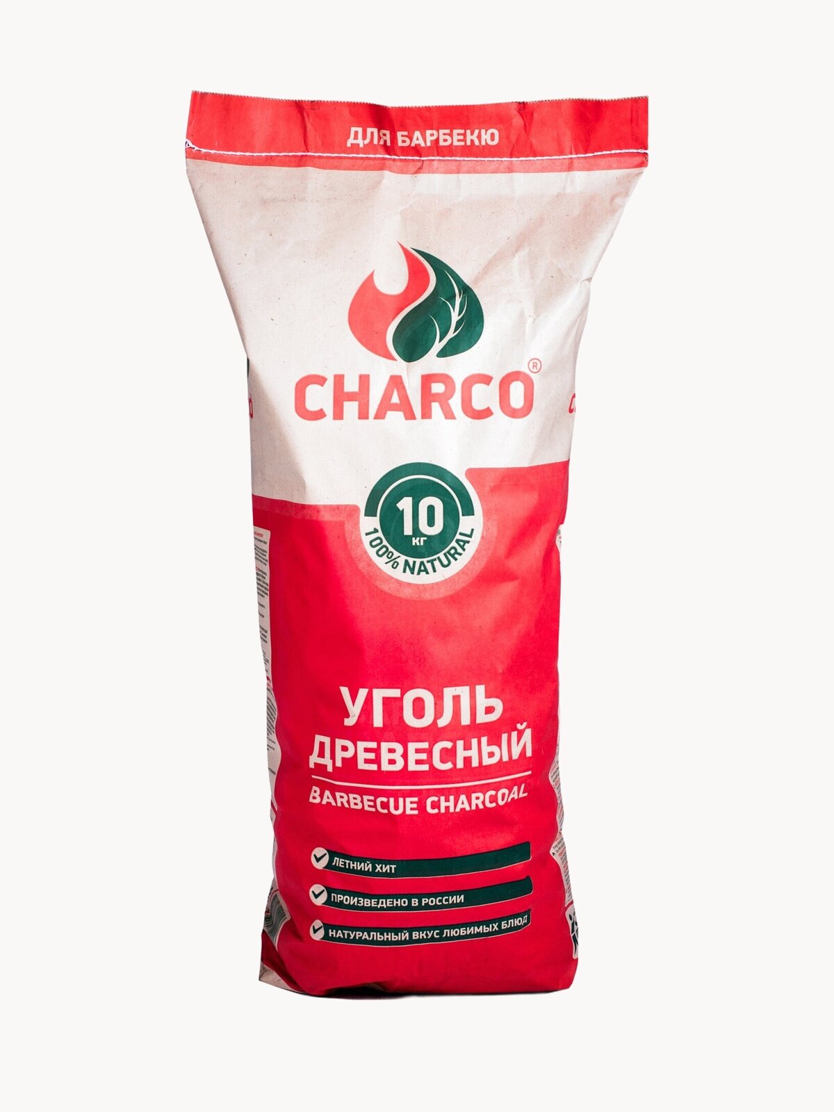 Уголь древесный CHARCO, березовый, для барбекю, без дыма, 10кг