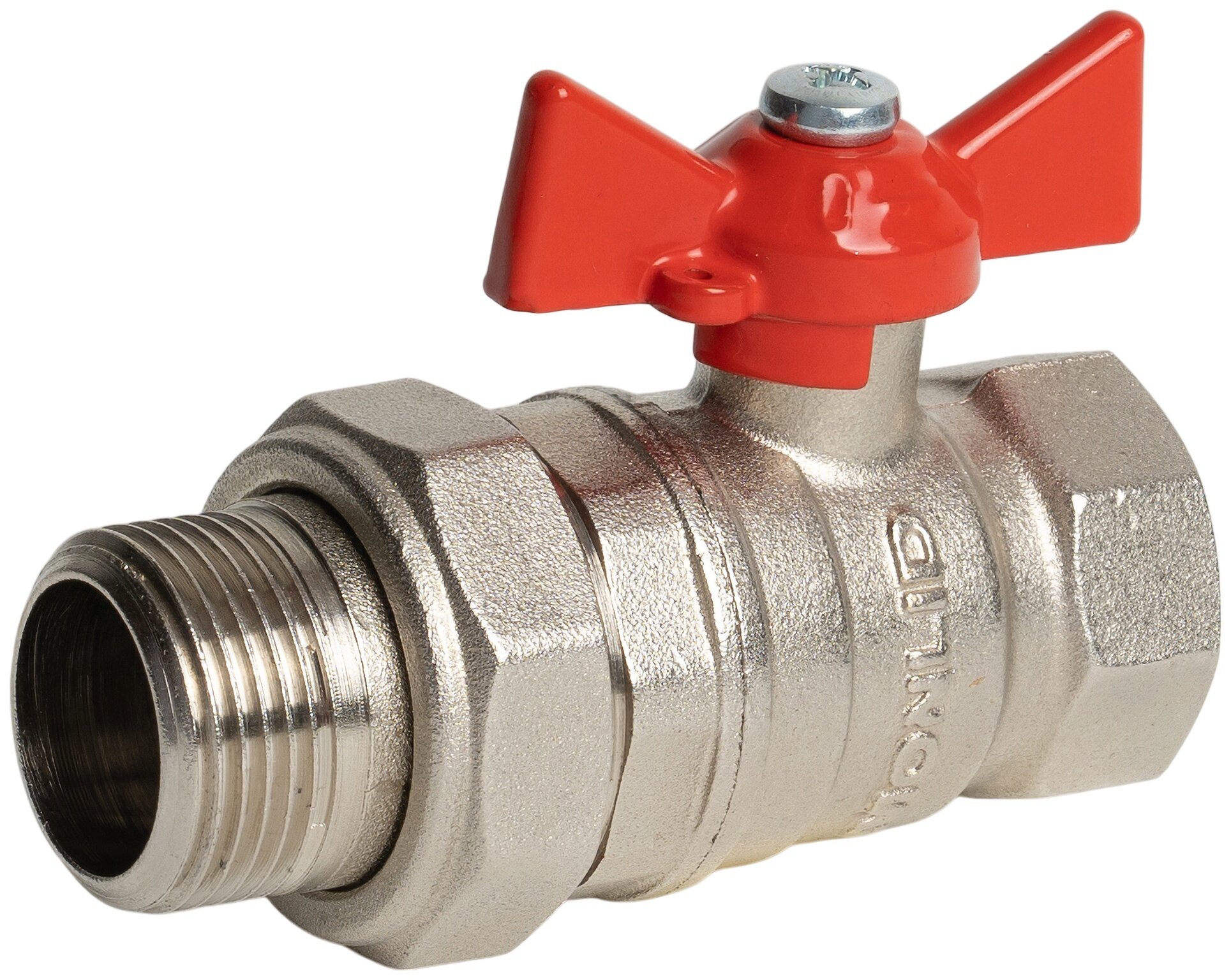 Кран шаровой с американкой MONLID DN20 PN40 3/4" ВР/НР латунь ручка бабочка
