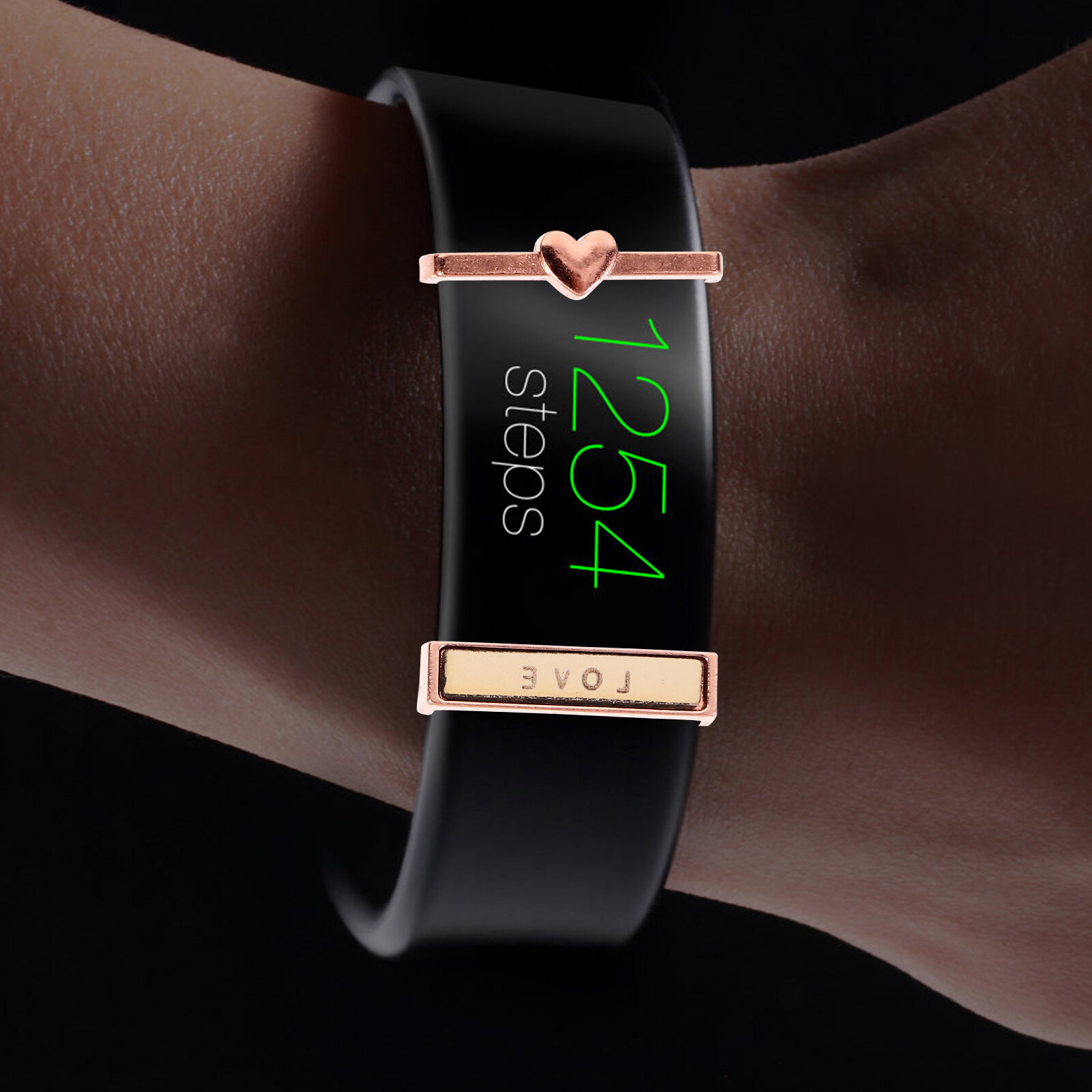 1 Набор Украшений Для Ремешка Часов Стильные Кольца Для Smartwatch Размер 2 1x0 5 Cm Цвет Розовое Золото