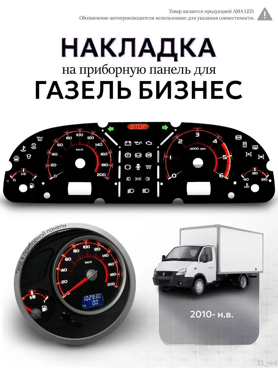 Шкала, Накладка на щиток приборов для газель бизнес АП от AMALED Tuning