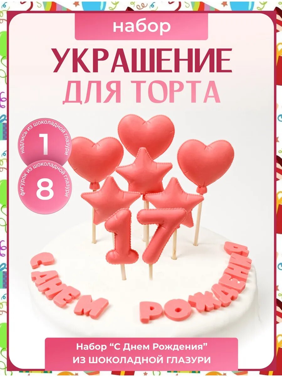 Шоколадные цифры 17 на торт