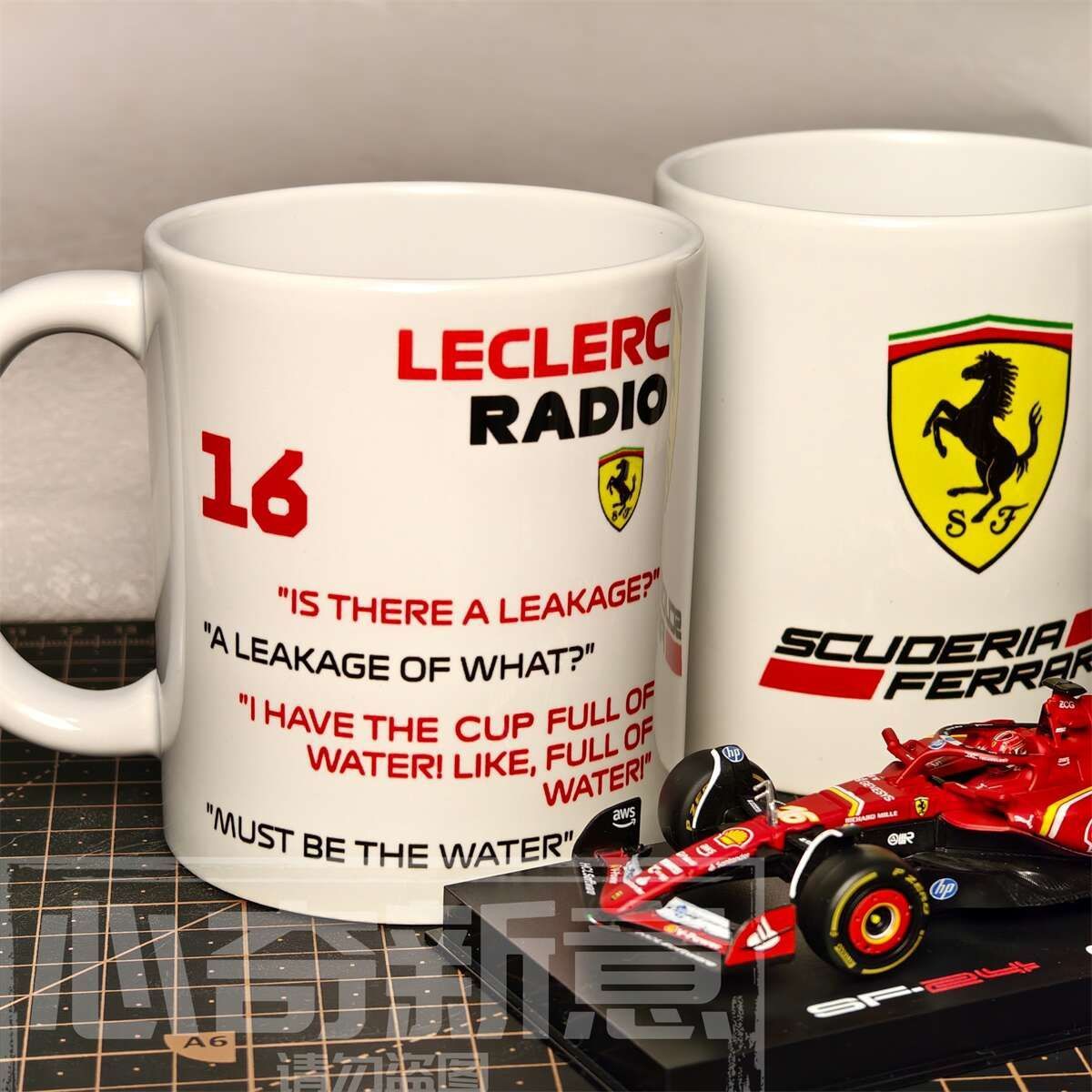 Кружка F1 Charles Leclerc Ferrari, 350 мл, офисная и домашняя керамическая чашка, сувенир автоспорт