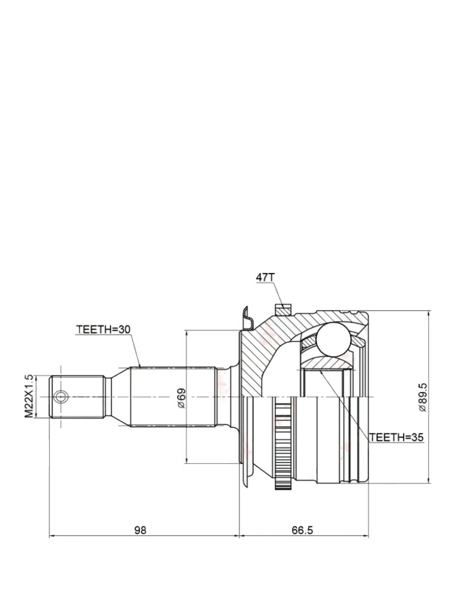 ШРУС наружный MITSUBISHI L200/TRITON (KB4T/KB9T) 05-/