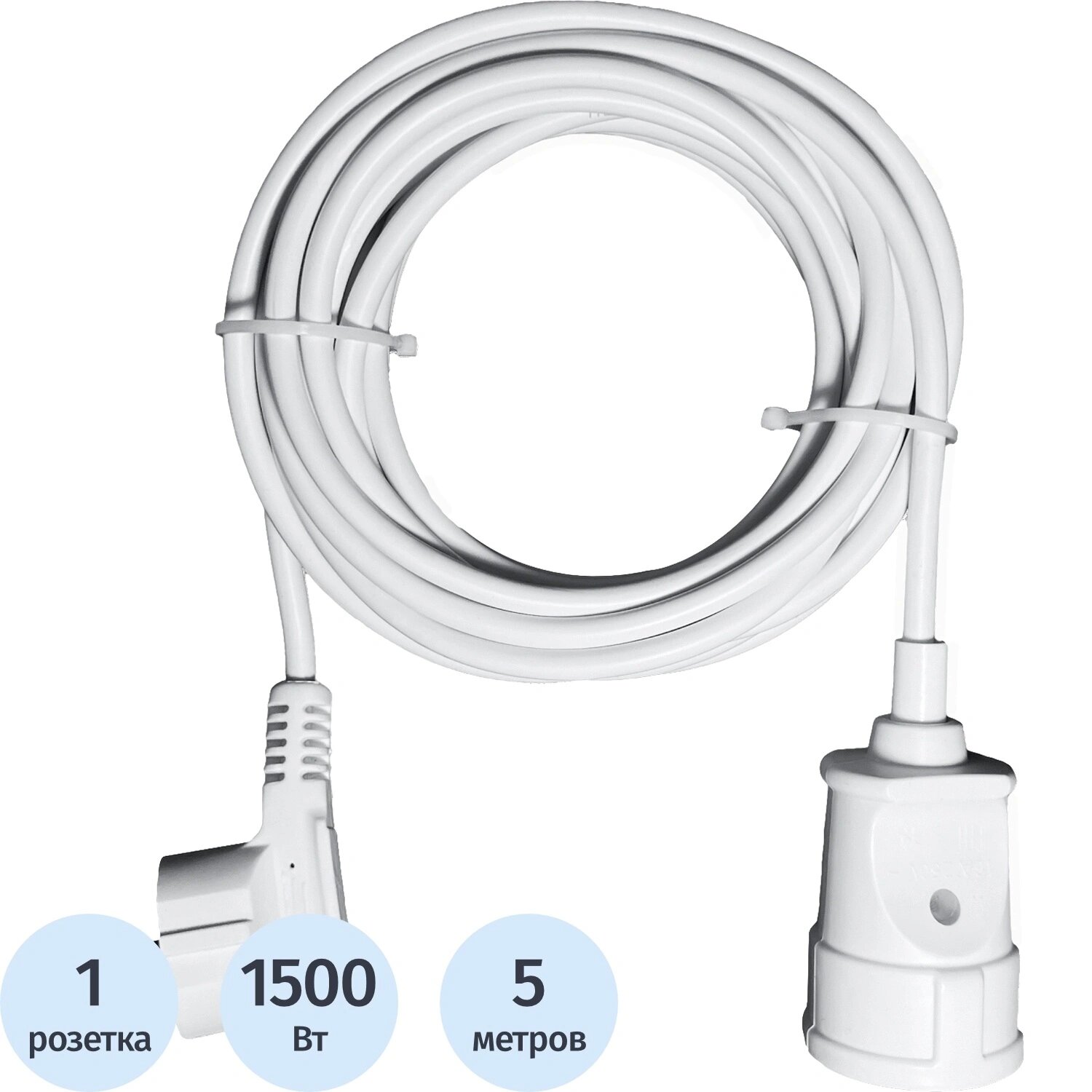 PROGIX Удлинитель PROGIX PG112 1 розетка 5 м с заземлением белый
