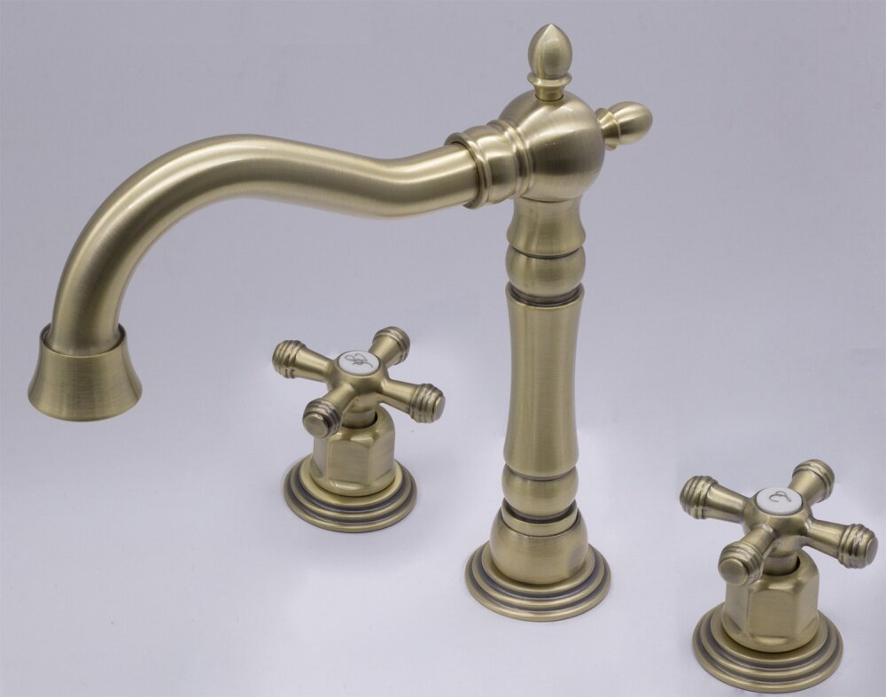 Смеситель на борт раковины врезной из латуни Vieir V370112-D цвет бронза