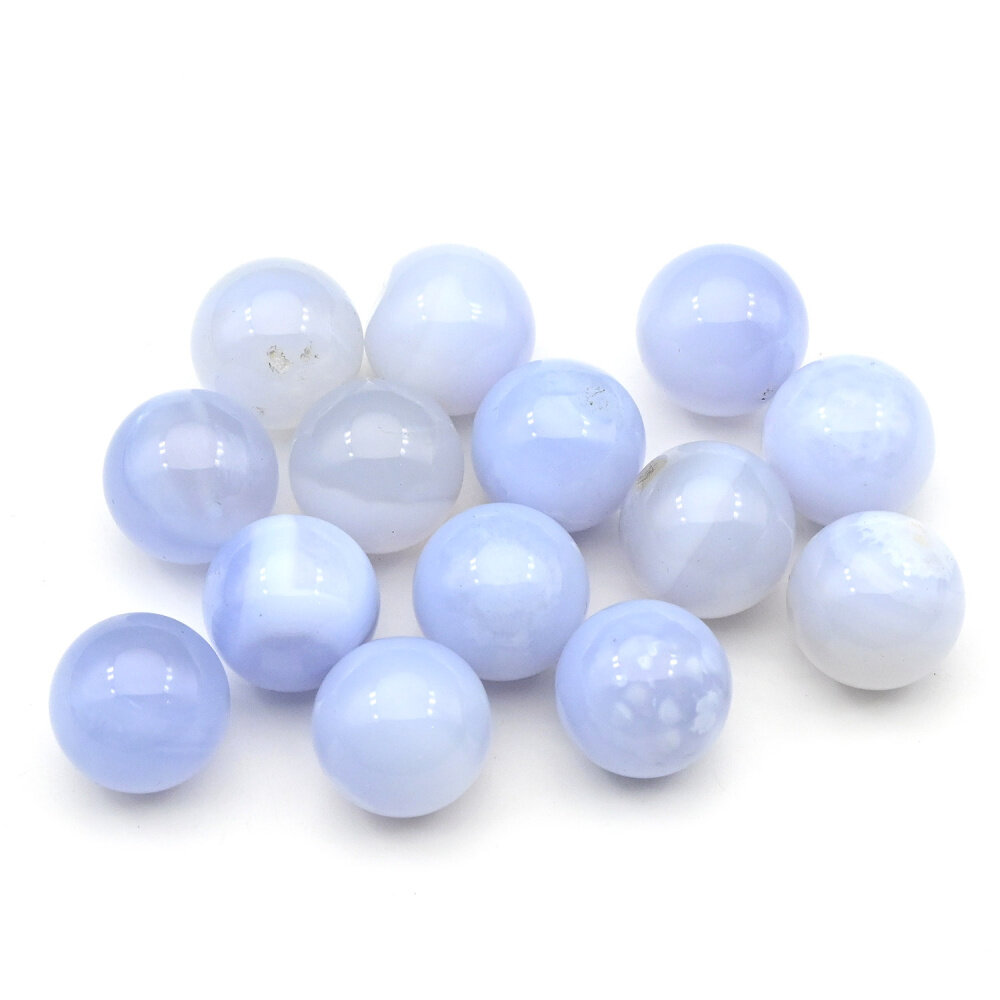 Шар из агата голубого (сапфирин), диаметр 14мм .