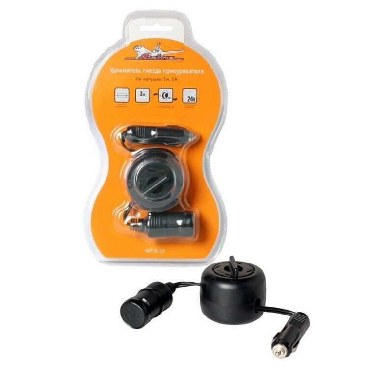 Удлинитель гнезда розетки на катушке 3м, 5А AIRLINE ASP-3L-13