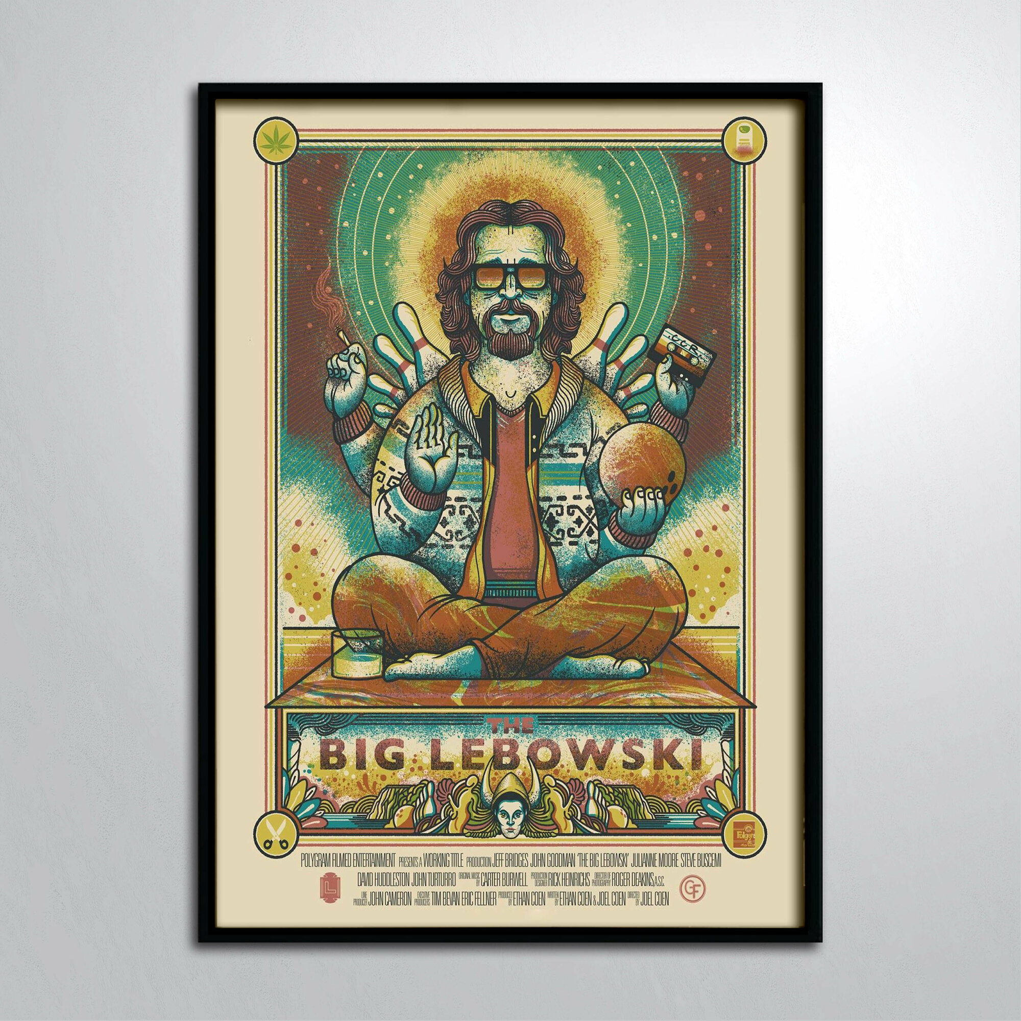 Постер без рамы/Братья Коэн Большой Лебовски Нирвана The Big Lebowski (А2/420х594)