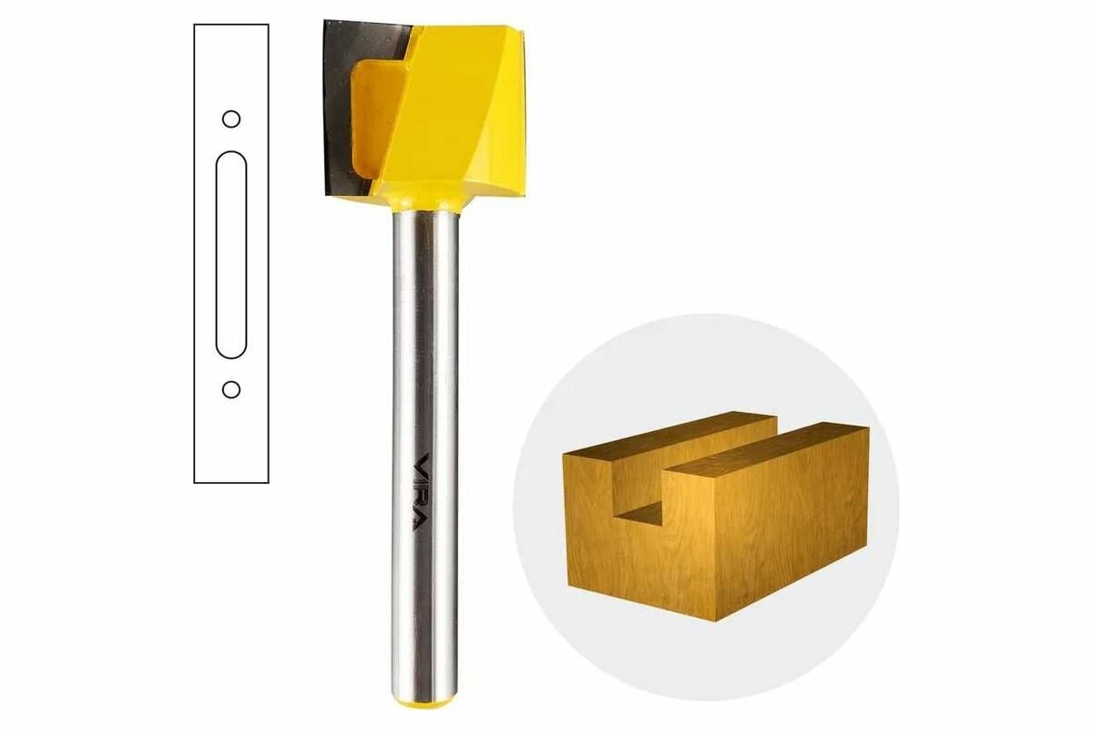 VIRA L553325 Фреза для врезки замков 36x120 мм, хвостовик 12 мм, для дверной установки