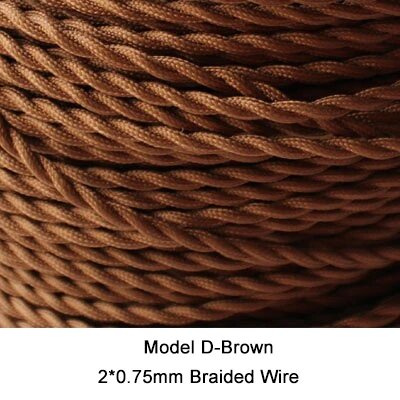Медный многоцветный витой провод для лампы 2х0,75 20m, Brown
