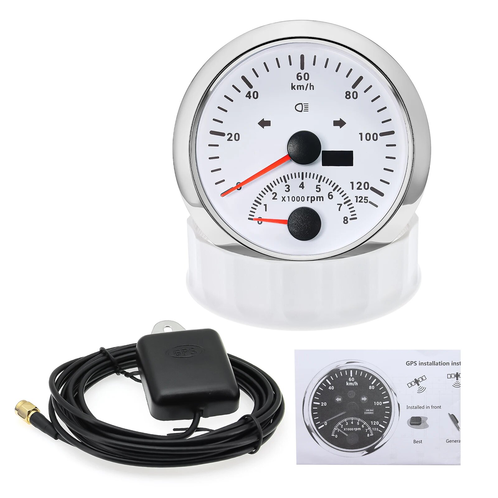 Изготовленный на заказ 85 мм GPS-спидометр 125 км/ч 160 км/ч 200 км/ч 125MPH Customized WS 125kmh