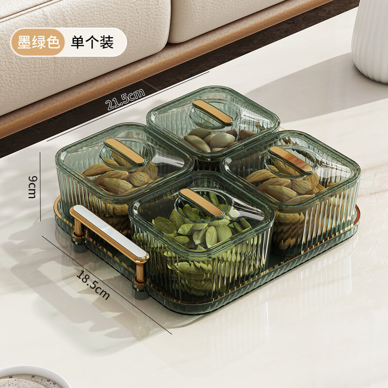 2026 Последний новый стиль разделенной роскошной тарелки для гостиной, кофейного стола, домашней пластиковой коробки для конфет, тарелки для сухофруктов и семян подсолнуха