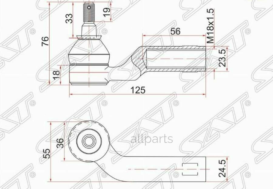 SAT ST-BP4L-32-280 Рулевой наконечник Mazda 3 03-13 / 3 MPS 06-13