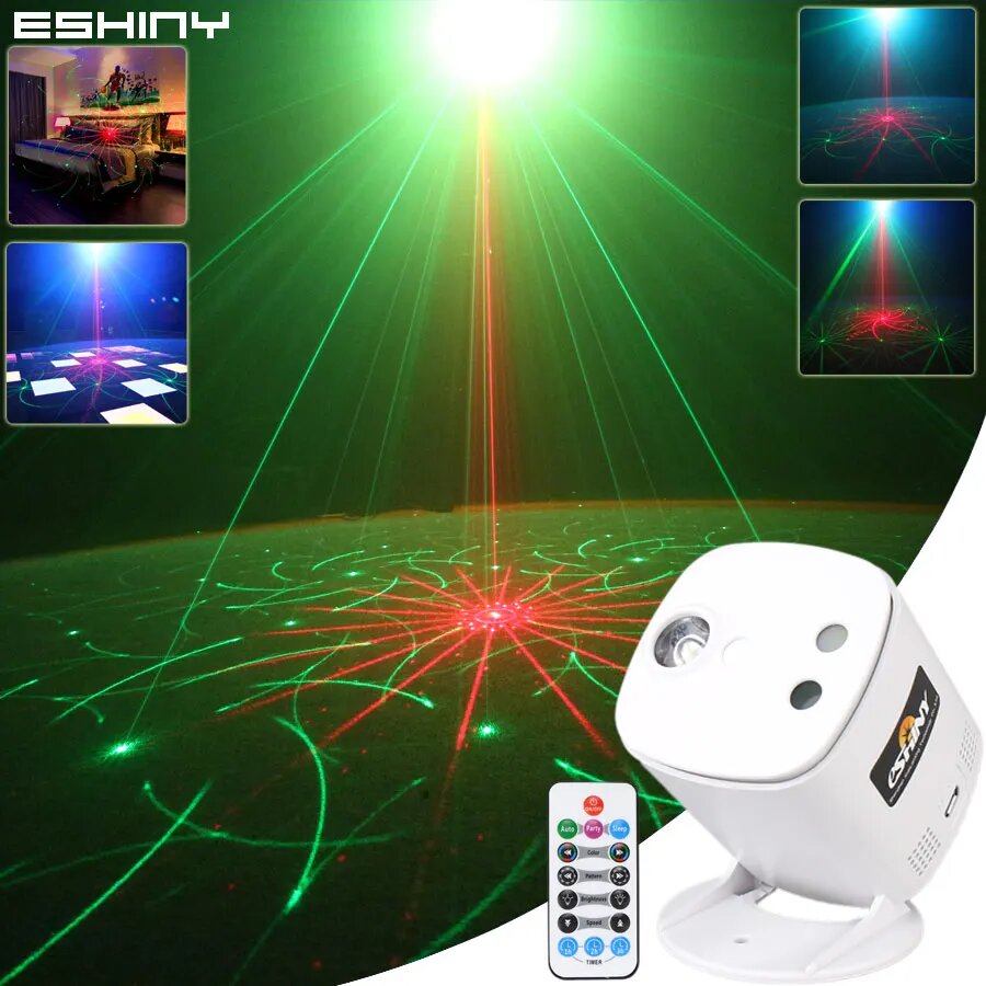 ESHINY Лазерный проектор 40 узоров RGB