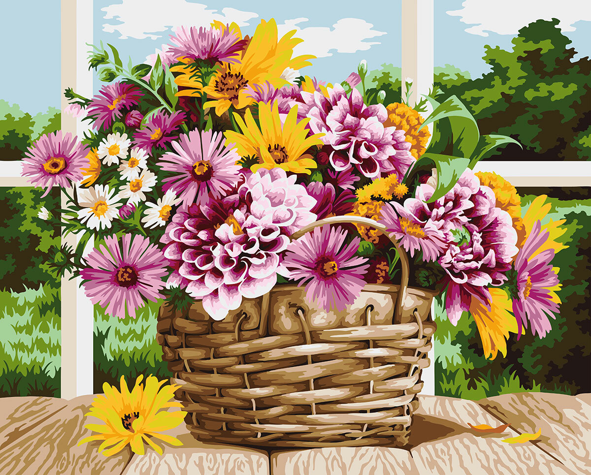 Фрея PNB/PL-164-UC95 Набор для раскрашивания по номерам 50 x 40 см Букет в корзинке