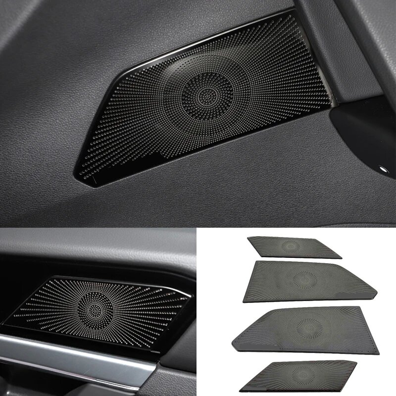 Для VW Volkswagen Touareg CR7 2017-2024: Хромированная накладка на динамик двери Black, Черный