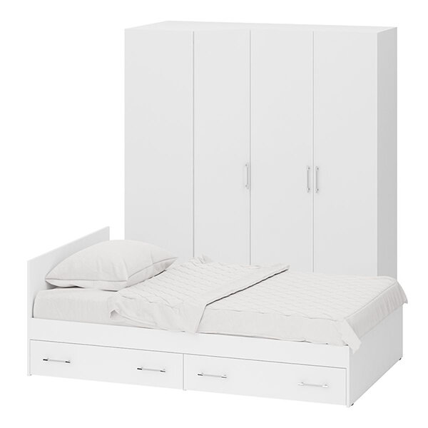 Спальня Стандарт 2-1200Я, цвет белый