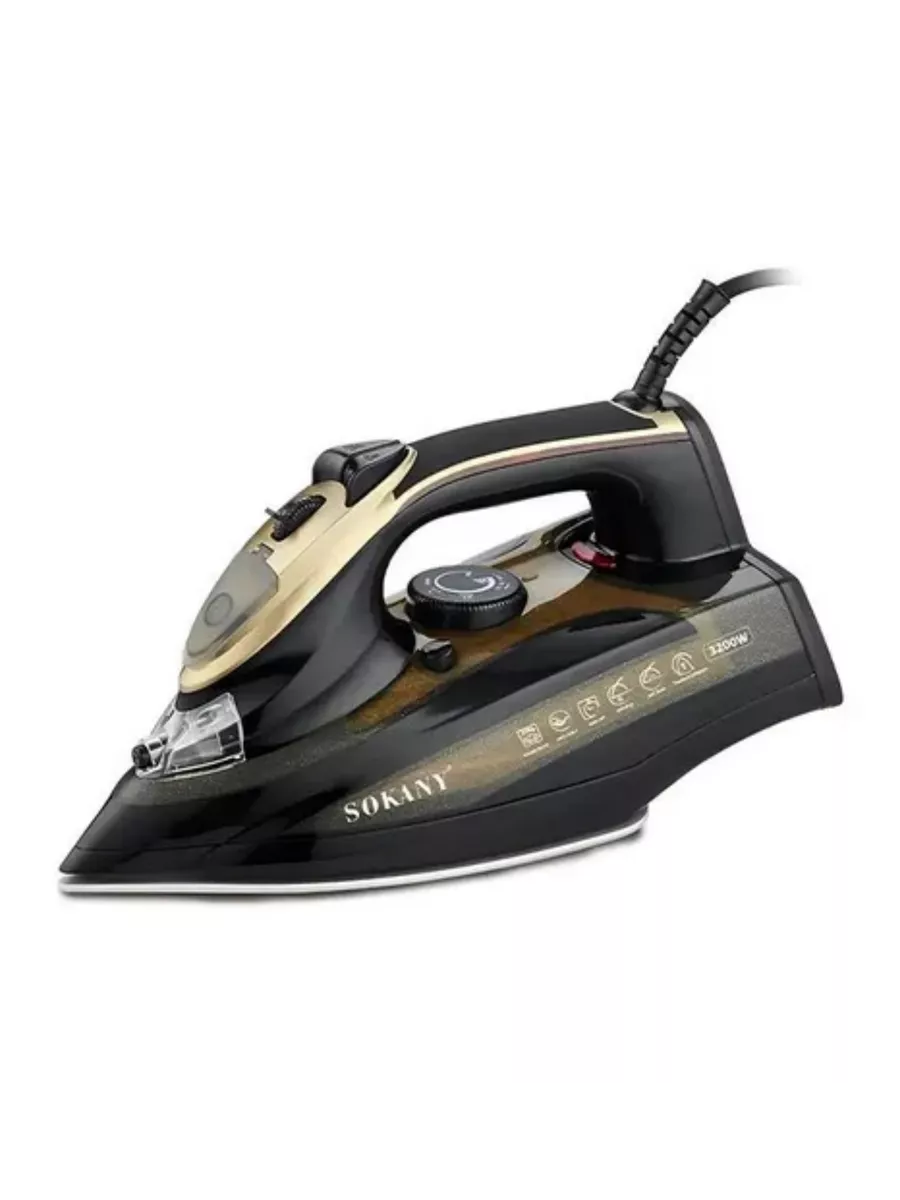 Утюг Sokany SK-11027, мощность 3200Вт, керамический, шаровое крепление, чёрный