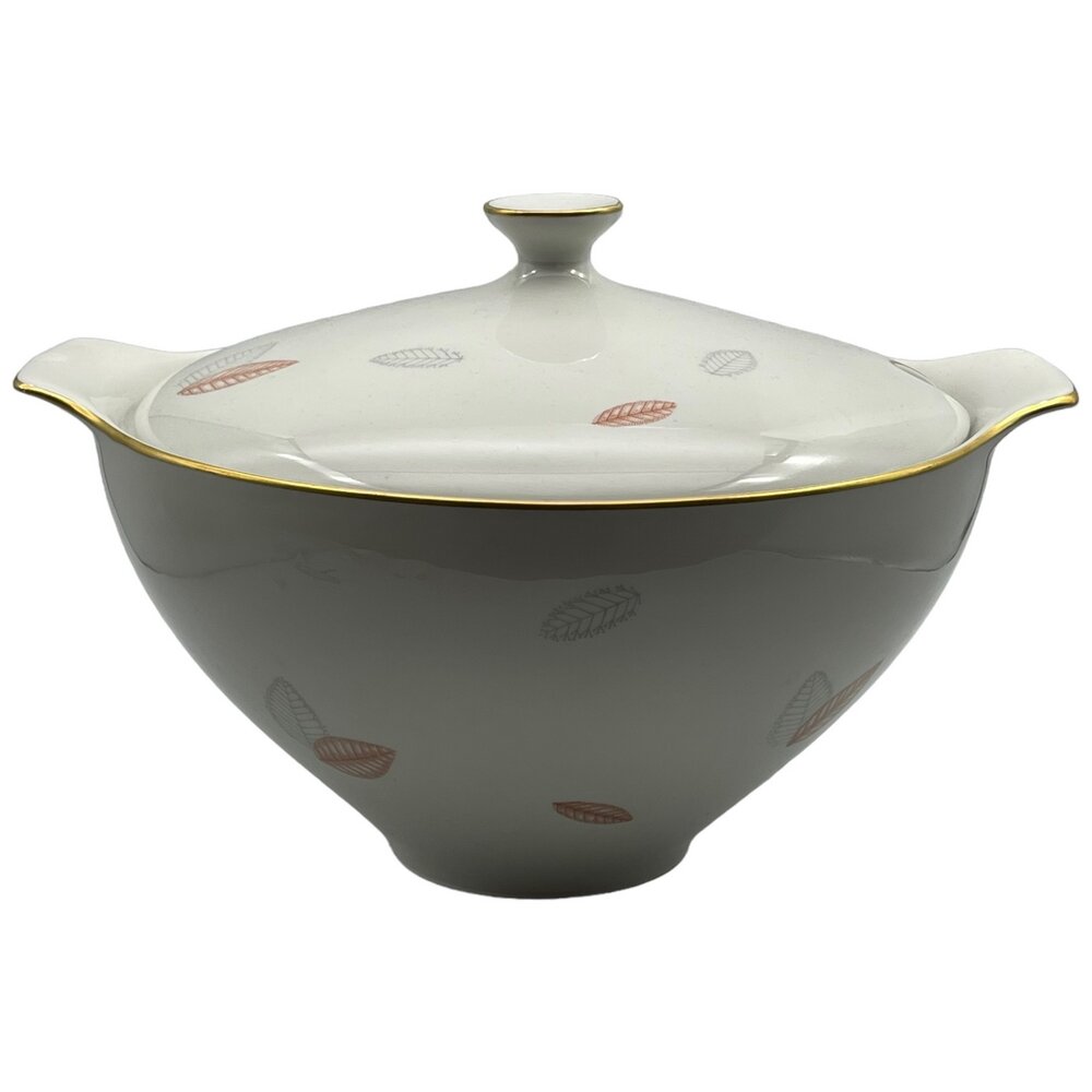 Супница "Листок", 1934-1949 гг, фарфор, позолота, JILMENAU, Германия-ГДР