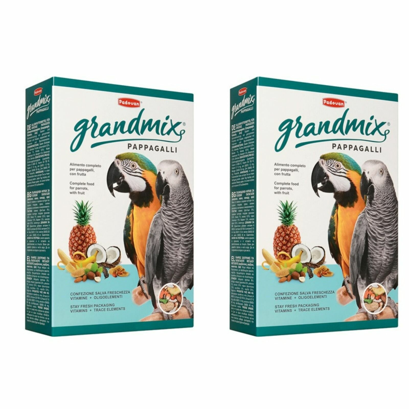 Padovan Корм для крупных попугаев Grandmix Pappagalli, 600 г, 2 уп