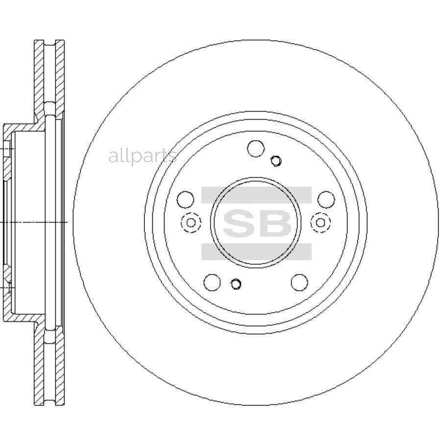 SANGSIN BRAKE SD4124 диск тормозной передний!\ Honda Accord 2.4 03>
