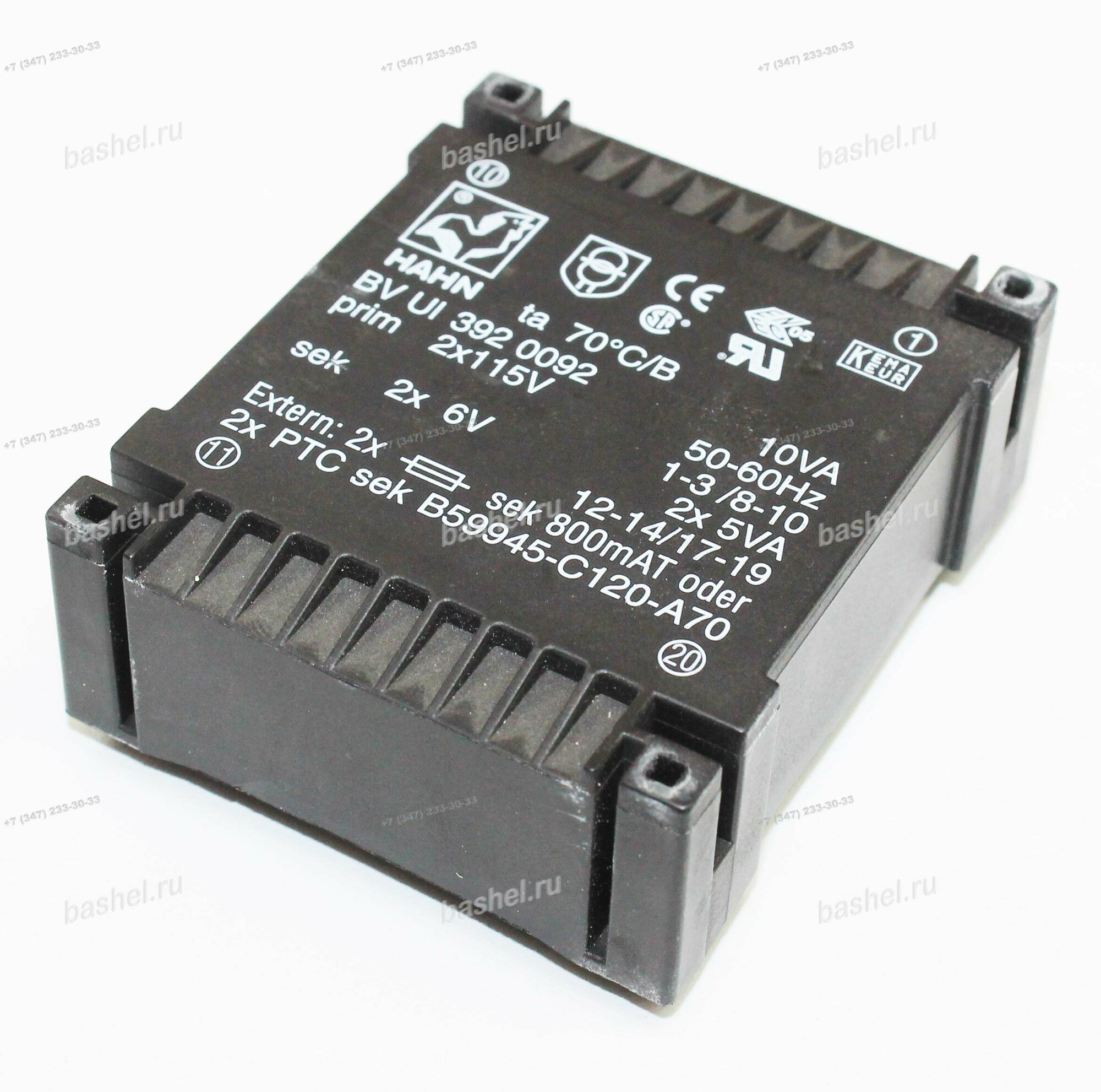 Трансформатор силовой BVUI 392 0092 (10VA 2*115V 2*6V 2*833mA)