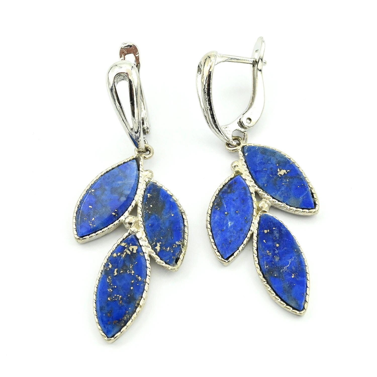 Серьги с подвесками, лазурит