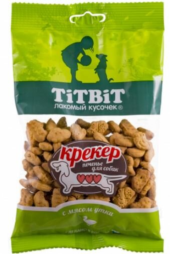 TiTBiT Лакомство для маленьких собак Крекер с мясом утки 100г 0.1 кг