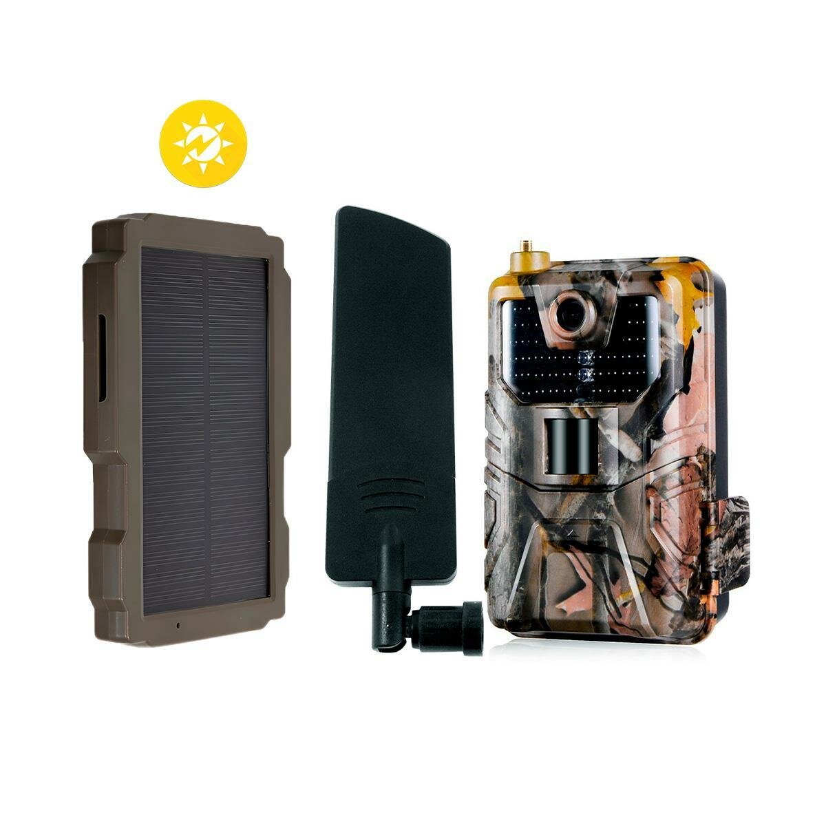 3G/4G фотоловушка для охоты с солнечной батареей Филин Mod: HC900 LTE(4G) (Q26589KOM) и SP-Dual-08 - уличные камеры с солнечными панелями